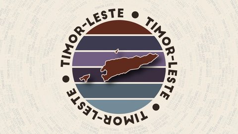 Timorleste Logo Intro Badge Circular Name Stock Footage Video (100% ...