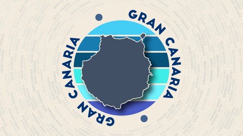 Gran Canaria Logo Intro Badge Circular Stock Footage Video (100% ...