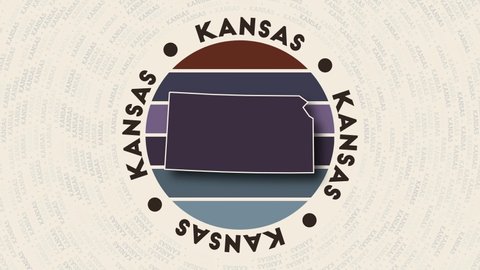 Kansas Logo Intro Badge Circular Name Stock Footage Video (100% Royalty ...