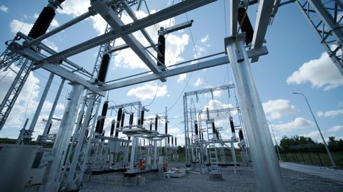 Construction Transformer Substation Stock Footage Video (100% Royalty ...