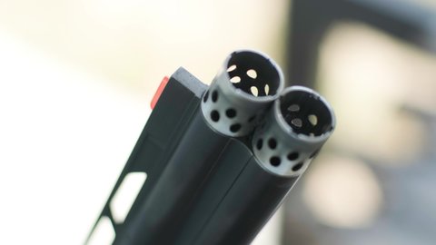 Doublebarreled Shotgun Table Sports Field Shooting Stock Footage Video ...