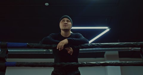 Confident Fighter Training Hall Fight Club Stock Footage Video (100% ...