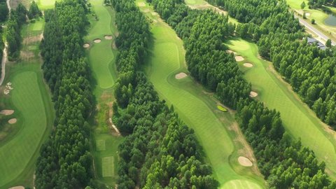 Top View Golf Course Located Wooded Stock Footage Video (100% Royalty ...