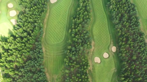 Top View Golf Course Located Wooded Stock Footage Video (100% Royalty ...