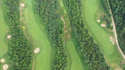 Top View Golf Course Located Wooded Stock Footage Video (100% Royalty ...