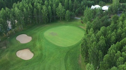 Top View Golf Course Located Wooded Stock Footage Video (100% Royalty ...