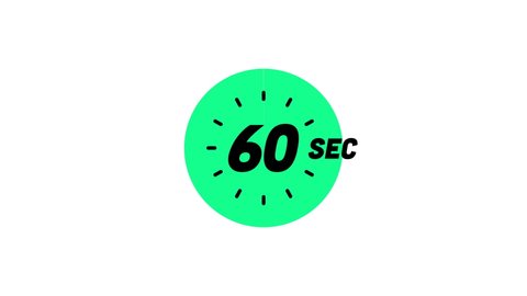 Simple 60 Seconds Countdown Animation Sixty Stock Footage Video (100% ...