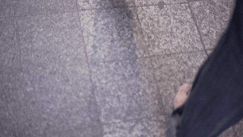 Closeup Shot Man Tiptoeing Around City Stock Footage Video (100% ...