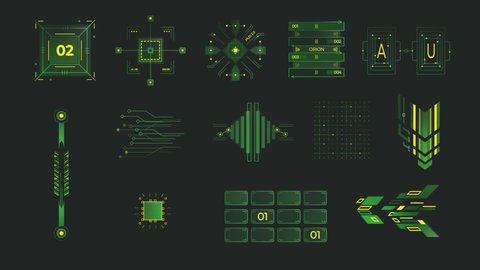 Stylish Animated Hud Elements Sci Fi Stock Footage Video (100% Royalty ...