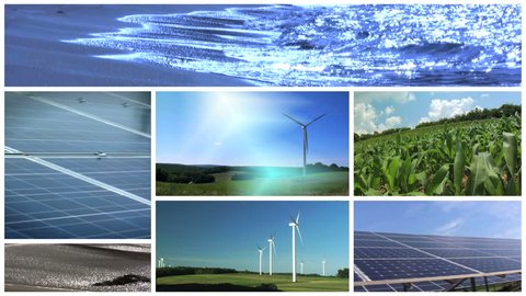 Renewable Clean Energy Montage Animating Frames Stock Footage Video ...