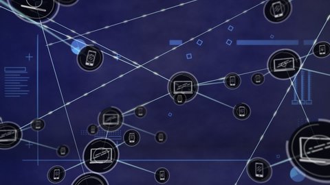 Animation Laptop Profile Icons Interconnecting Lines Stock Footage Video (100% Royalty-free ...