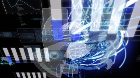 Animation Data Graphs Neon Light Beams Stock Footage Video (100% Royalty-free) 1093133675 ...