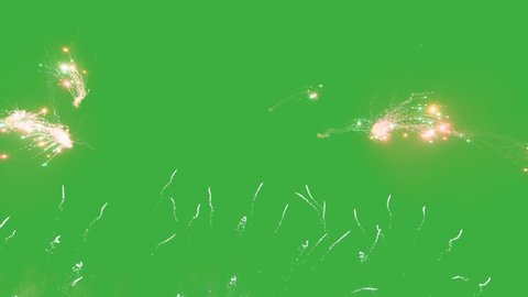Abstract Firework On Green Chroma Key Stock Footage Video (100% Royalty ...