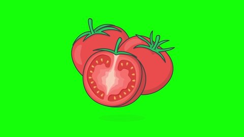 Slice Whole Tomato On Green Screen Stock Footage Video (100% Royalty ...