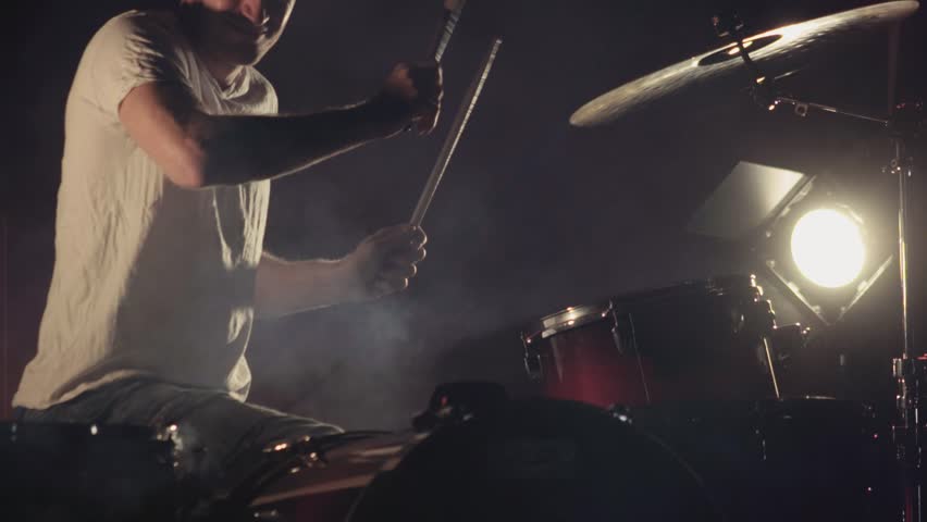 Drummer Drumming On Stage in Stock Footage Video (100% Royalty-free ...