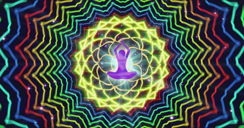 Looped Animation Enlightenment Multicolored Energy Chakra Stock Footage ...