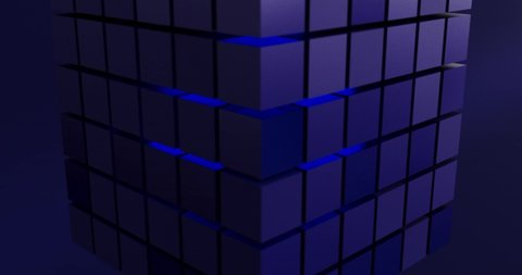 3d Animation Dark Blue Cube Large Stock Footage Video (100% Royalty ...