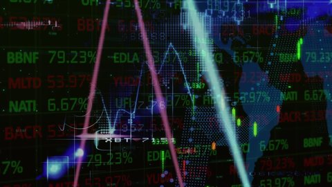 Animation Statistics Financial Data Processing Over Stock Footage Video (100% Royalty-free ...