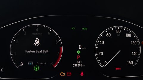 Dashboard Car Start Display Vehicle Stock Footage Video (100% Royalty ...