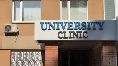 University Clinic Building Hospital Entrance On Stock Footage Video ...