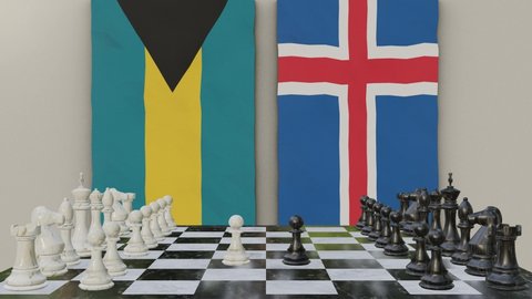 Bahamas Vs Iceland Chess Board Concept Stock Footage Video (100% ...