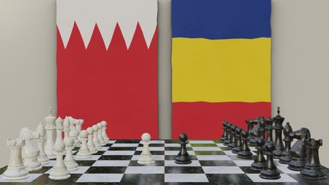 Bahrain Vs Romania Chess Board Concept Stock Footage Video (100% ...