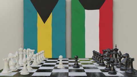 Bahamas Vs Kuwait Chess Board Concept Stock Footage Video (100% Royalty ...