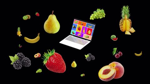 Moving Animation Fruits Transparent Background Loop Stock Footage Video ...