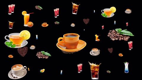 Moving Animation Drinks Transparent Background Loop Stock Footage Video ...