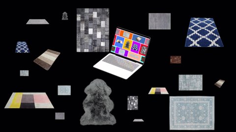 Moving Animation Carpets Transparent Background Loop Stock Footage ...