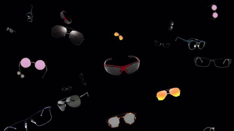 Moving Animation Glasses Transparent Background Loop Stock Footage ...