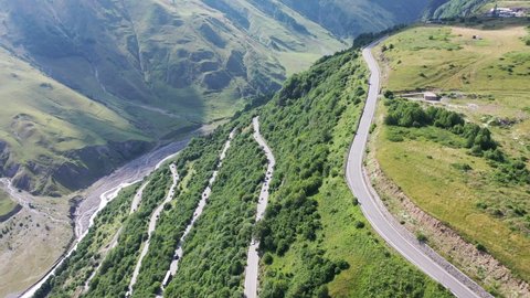 Amazing Perspective Georgian Military Road By Stock Footage Video (100% ...