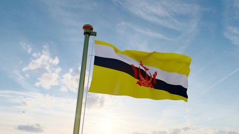 3840x2160 30 Fps Brunei Flag Waving Stock Footage Video (100% Royalty ...