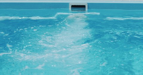 Countercurrent Pool Powerful Flow Water Swimmer Stock Footage Video ...