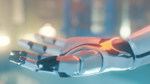 Robot Hand Palm Opening Concept Ai Stock Footage Video (100% Royalty ...