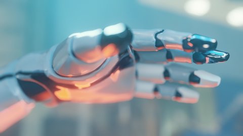 Robot Hand Palm Opening Concept Ai Stock Footage Video (100% Royalty ...