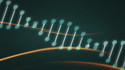 Animation Dna Over Yellow Lines On Stock Footage Video (100% Royalty ...
