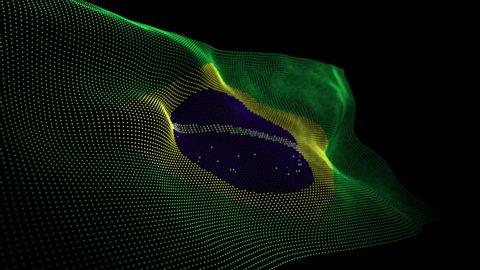 Seamless Looping Animated Digital Flag Brazil Stock Footage Video (100% ...