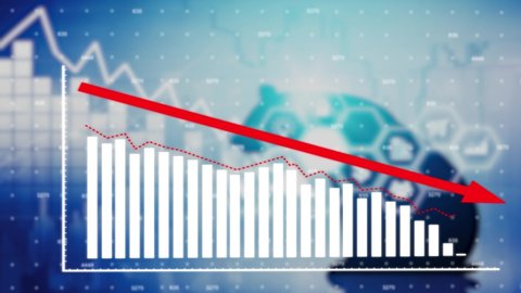 Declining Finance Chart Bear Background Virtual Stock Footage Video ...