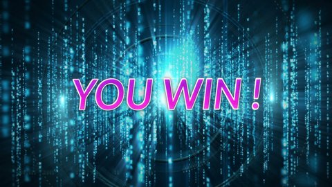 Animation You Win Pink Text Over Stock Footage Video (100% Royalty-free ...