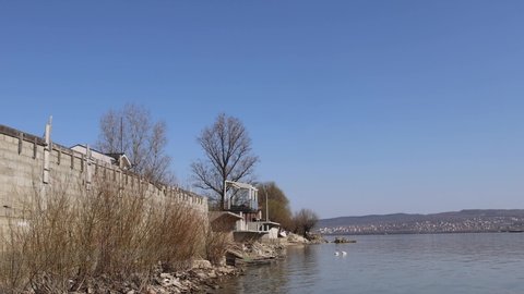 Dirty Water River Danube Coast Pollution Stock Footage Video (100% ...