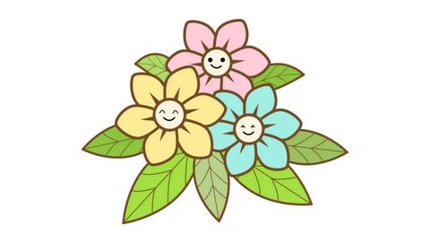 Cute Flower Animated Smiley Face Stock Footage Video (100% Royalty-free ...