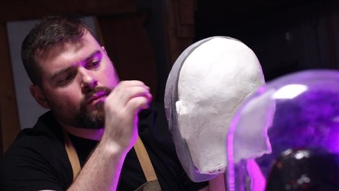 Artisan Craftsman Modeling Mask Based On Stock Footage Video (100% ...