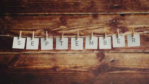 Word September Letters On Cards On Stock Footage Video (100% Royalty ...