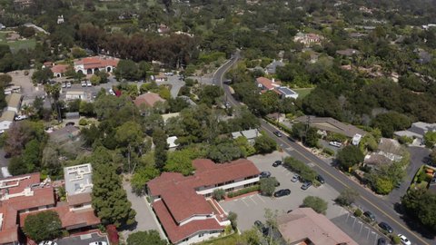 Daytime Aerial View Downtown Montecito California Stock Footage Video ...