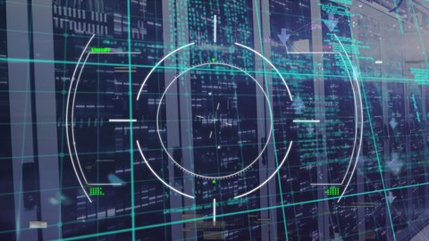 Futuristic Interface Computer Programming Server Room Stock Footage ...