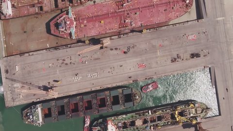 Aerial View Shipyard Oman Oman Drydock Stock Footage Video (100% ...