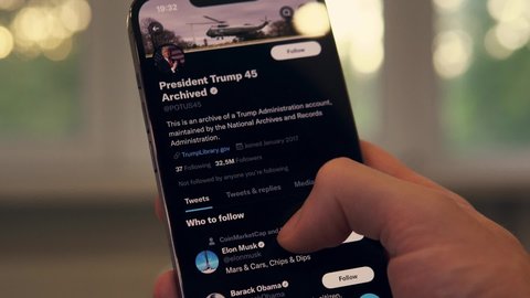 Closeup Man Scrolling Twitter Account Page Stock Footage Video (100% ...