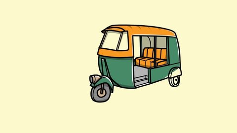 Rickshaw Sketch 2d Animation Stock Footage Video (100% Royalty-free ...