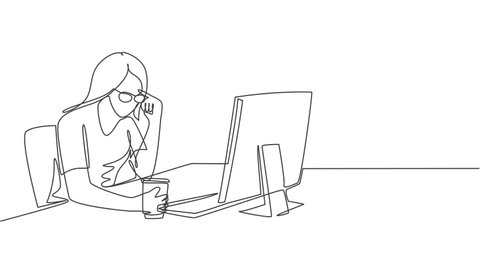 Self Drawing Animation Single Line Draw Stock Footage Video (100% ...